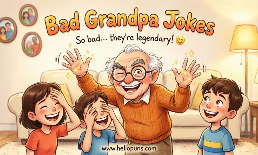 179+ Grandpa Jokes That Will Make You Laugh in 2026 | HelloPuns